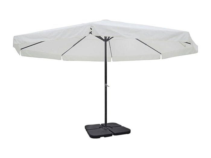 Solvig Parasol met draagbare voet aluminium (wit)