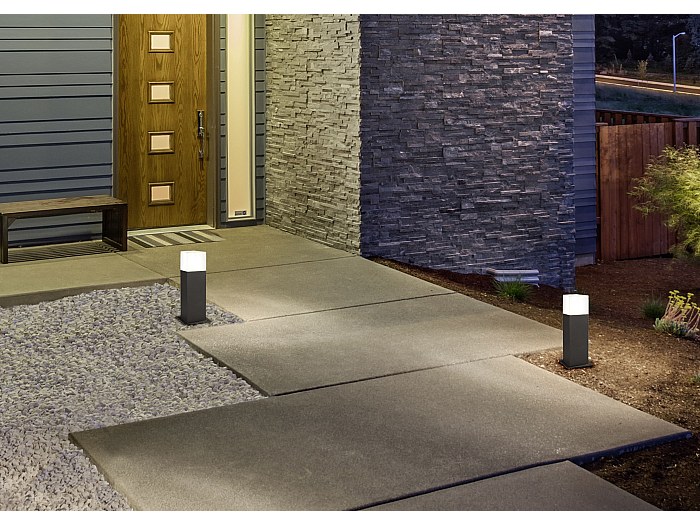 Palo LED, alluminio, antracite, 8,5x30x8,5 cm, Hudson