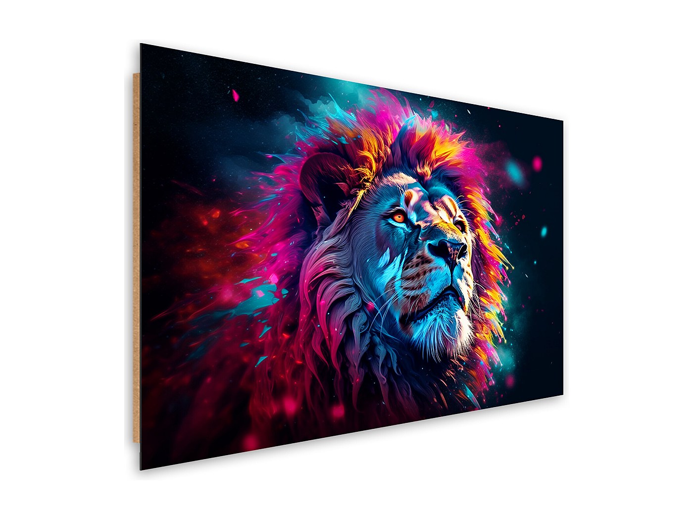 Deco panel print, Neon Lion Animal Africa - 60x40