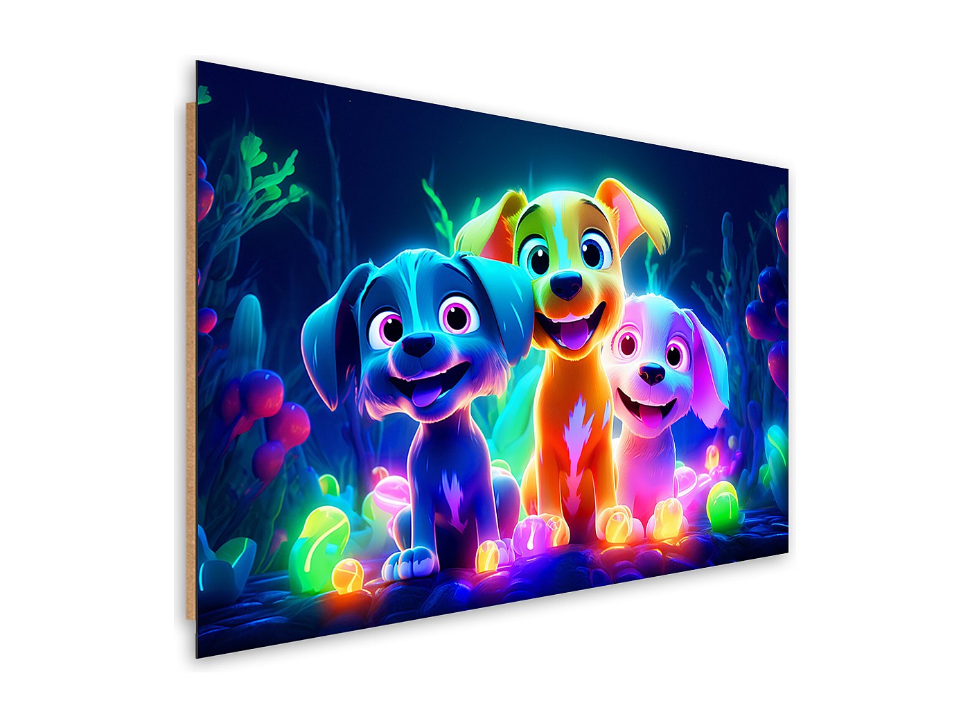 Deco panel picture, Colorful dogs abstract - 90x60