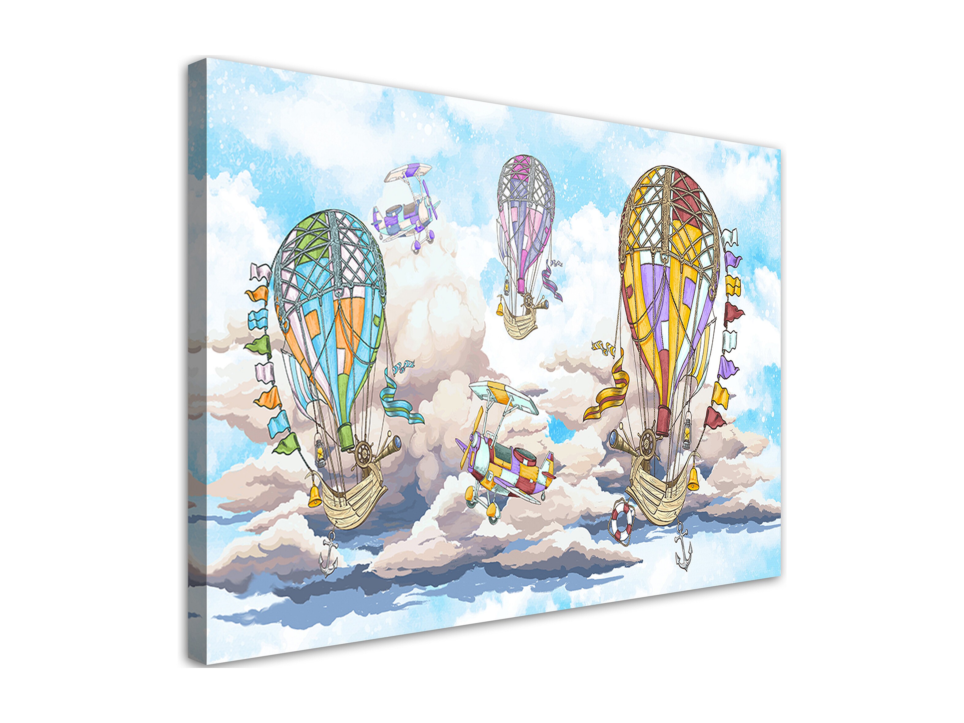 Quadro su tela, Palloncini d'aria colorate - 100x70