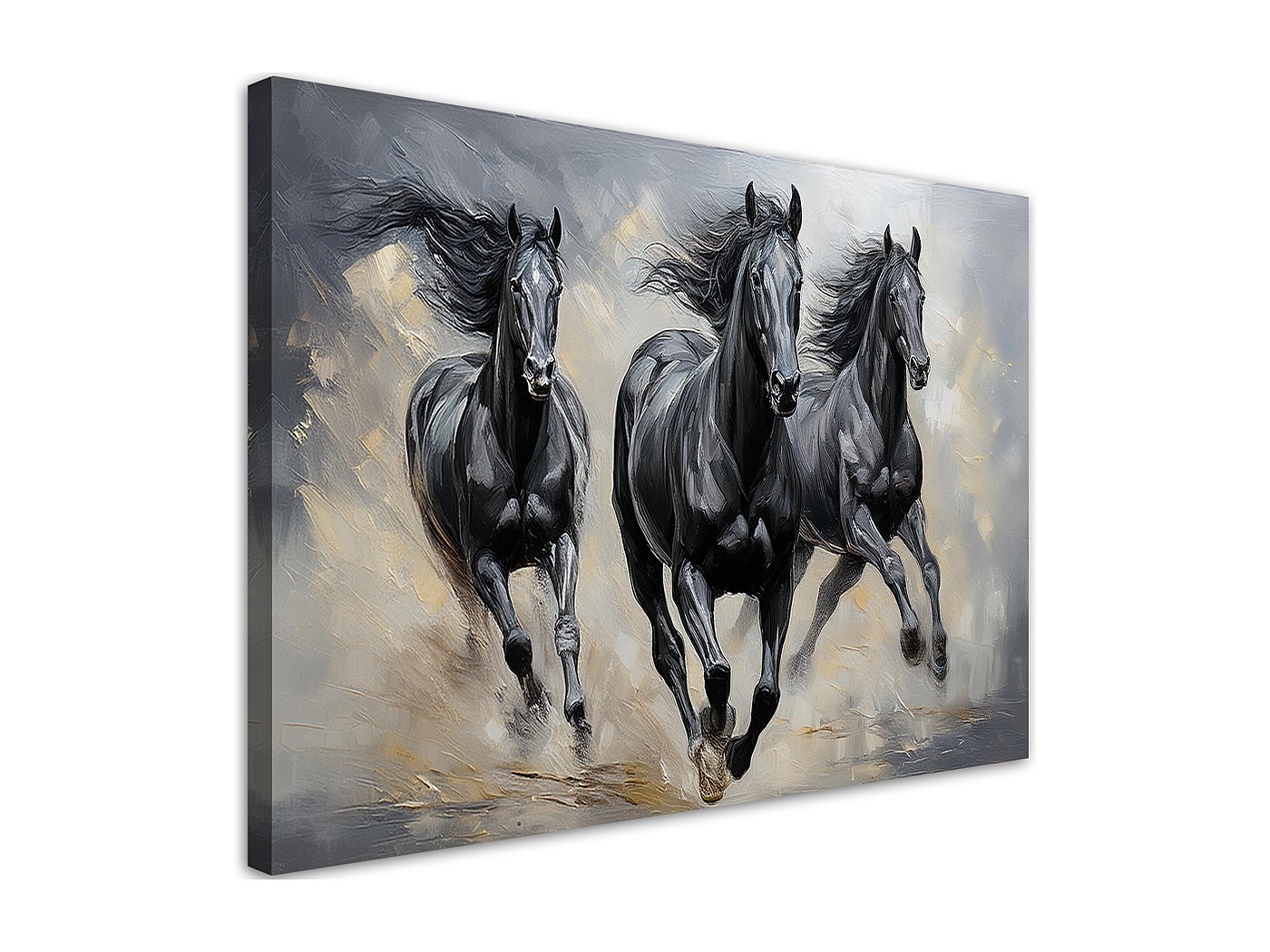 Quadro su tela, Cavalli al galoppo - 90x60