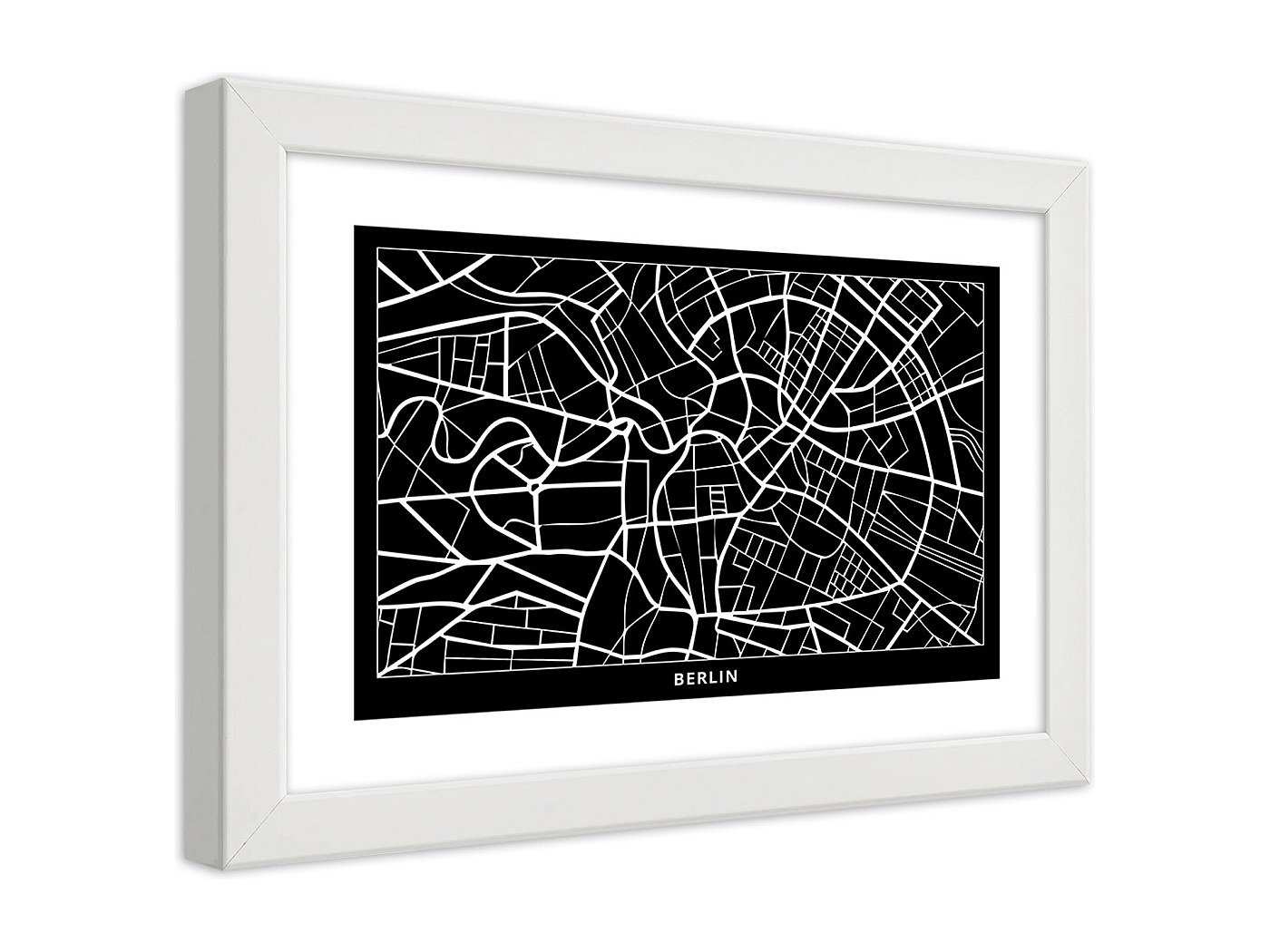 Quadro con cornice, Carta della città di Berlino - 60x40