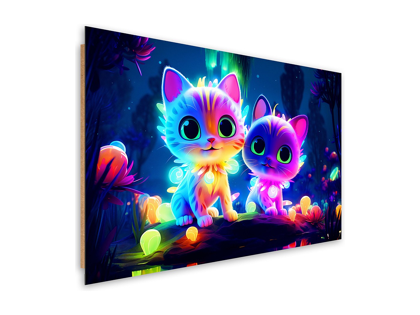 Deco panel picture, Colorful cats neon - 120x80