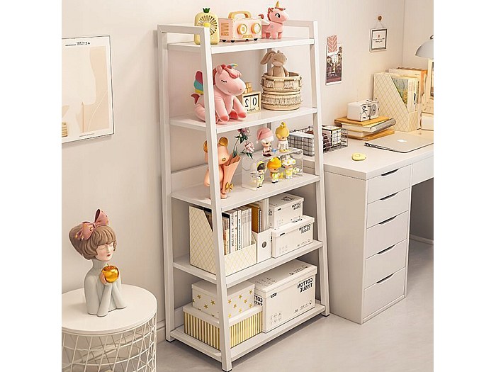 WITTE MODERNE KAST VOOR OPSLAG 5 OPEN PLANKEN 60 CM