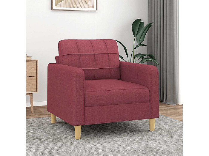 Sillón Tela Rojo Burdeos 60 cm