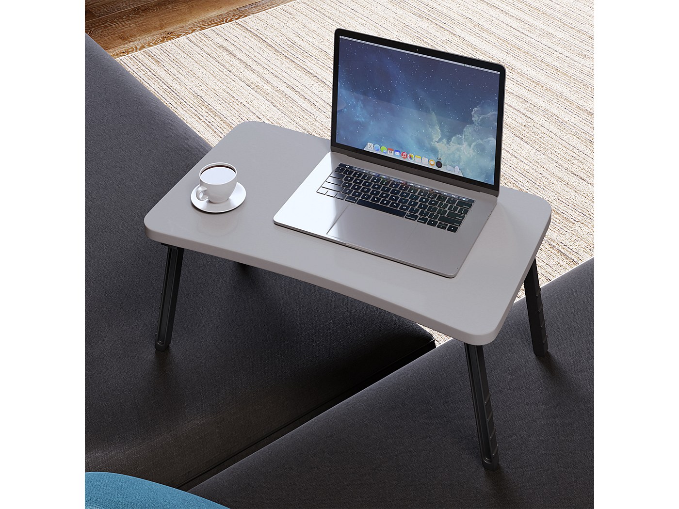 Tablette de lit Holbæk pour ordinateur portable 75 x 90 x 40 cm blanc ...