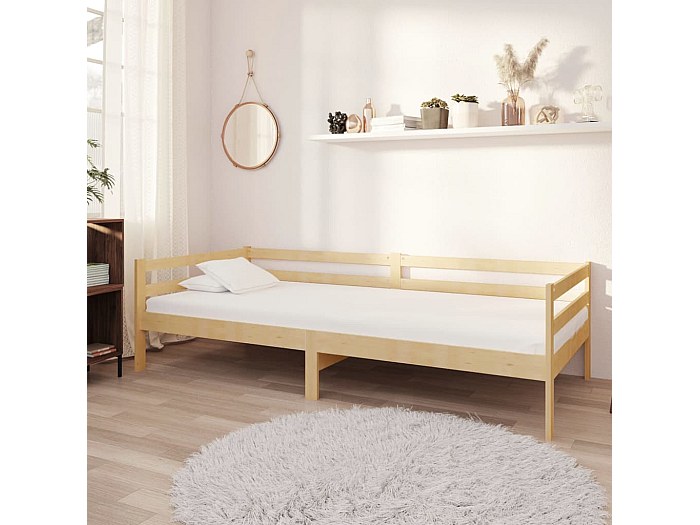 Lit de repos avec matelas 90x200 cm Bois de pin massif