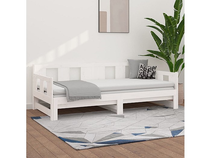Letto scorrevole senza materasso bianco 2x(80x200)cm