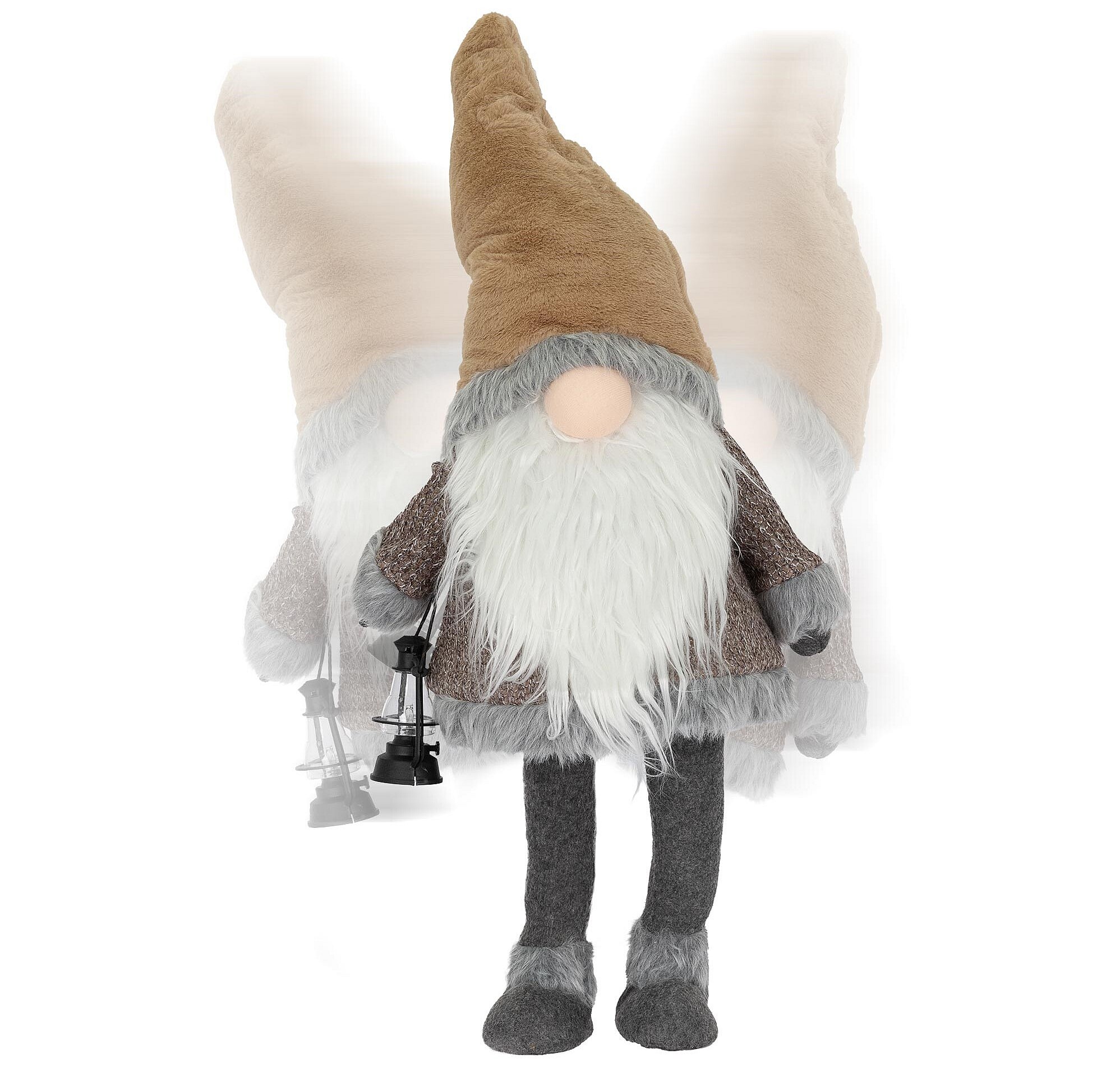 Gnome de Noël ornement poupée lanterne LED à piles figurine d'elfe ...