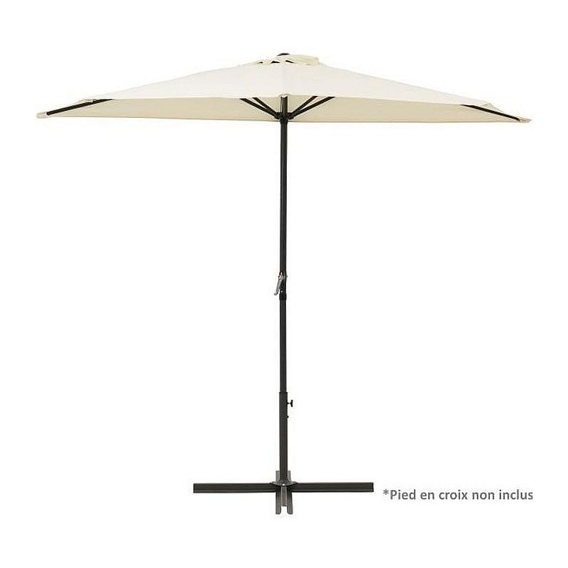 Demi-parasol - 266 x 135 x H.238 cm - Avec manivelle - Structure acier ...