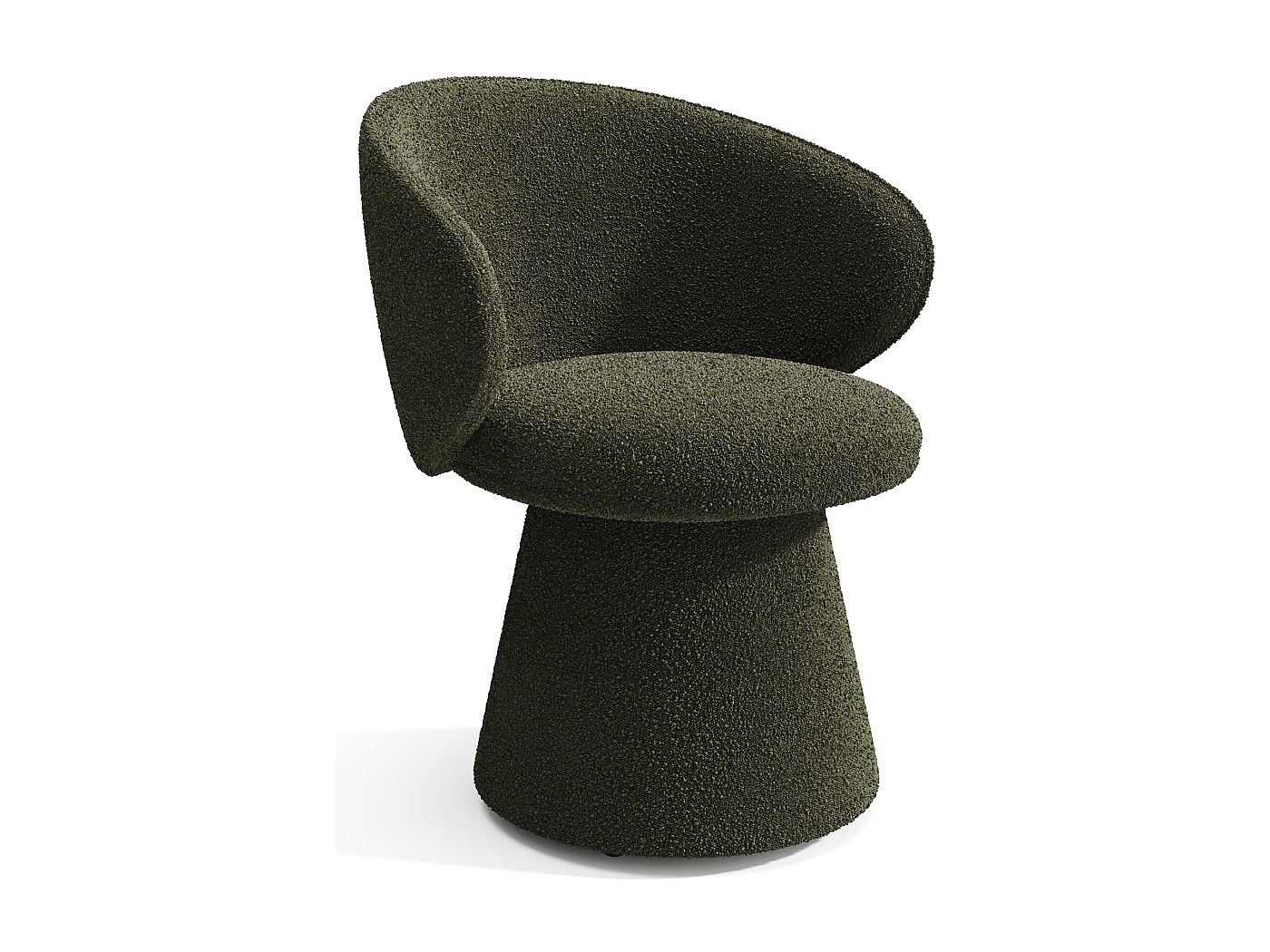 Fauteuil rotatif 180° bouclette kaki FLARE