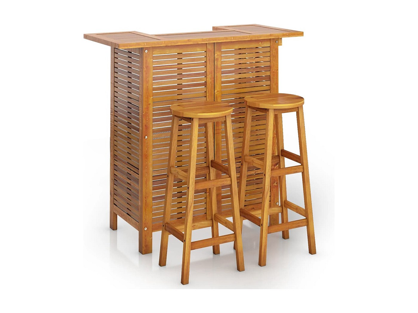 Rodolphe-Louis Ensemble de bar de jardin 3 pcs Bois d'acacia solide