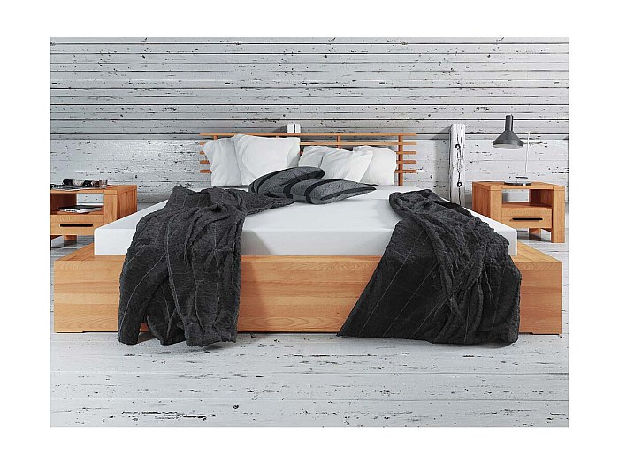 Futonbett aus Kernbuche massiv ge lt modern
