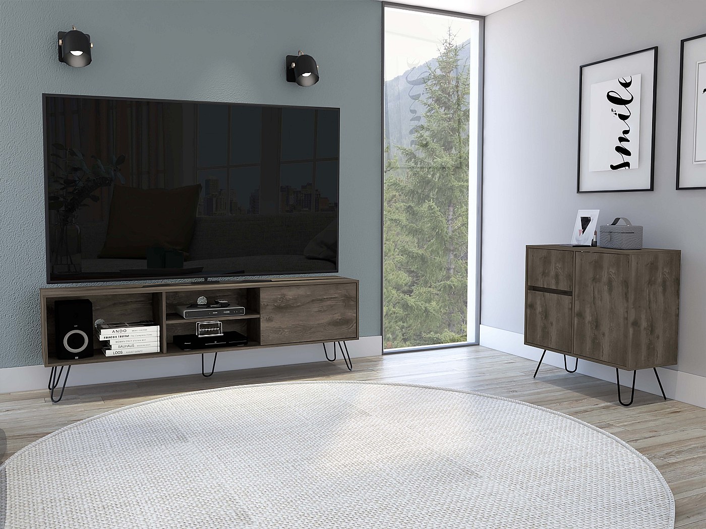 Conjunto Andorra, Mueble Para Tv Z180 Andorra, capacidad Tv 70 pulgadas ...