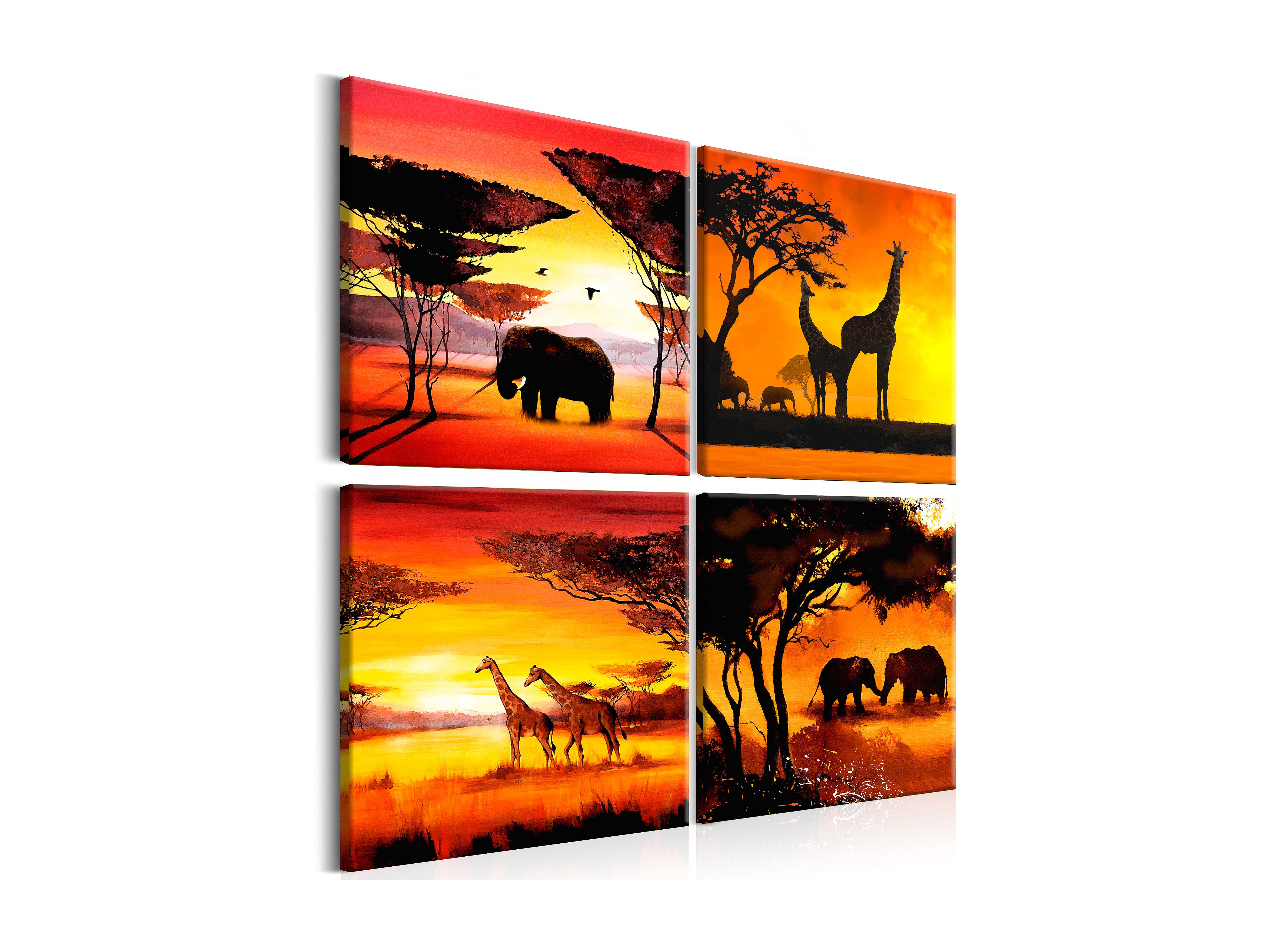 Quadro - African Animals (4 Parts) - 60x60