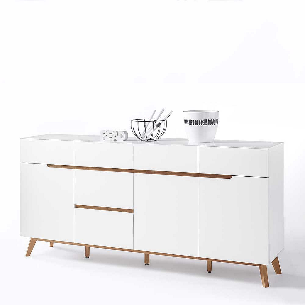 Esszimmer Sideboard in Wei Asteiche Massivholz