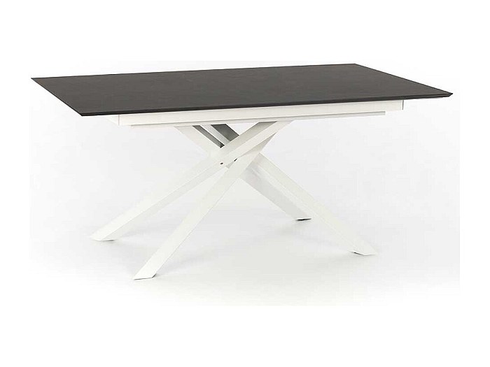 Ausziehbarer Tisch in Wei und Dunkelgrau modern