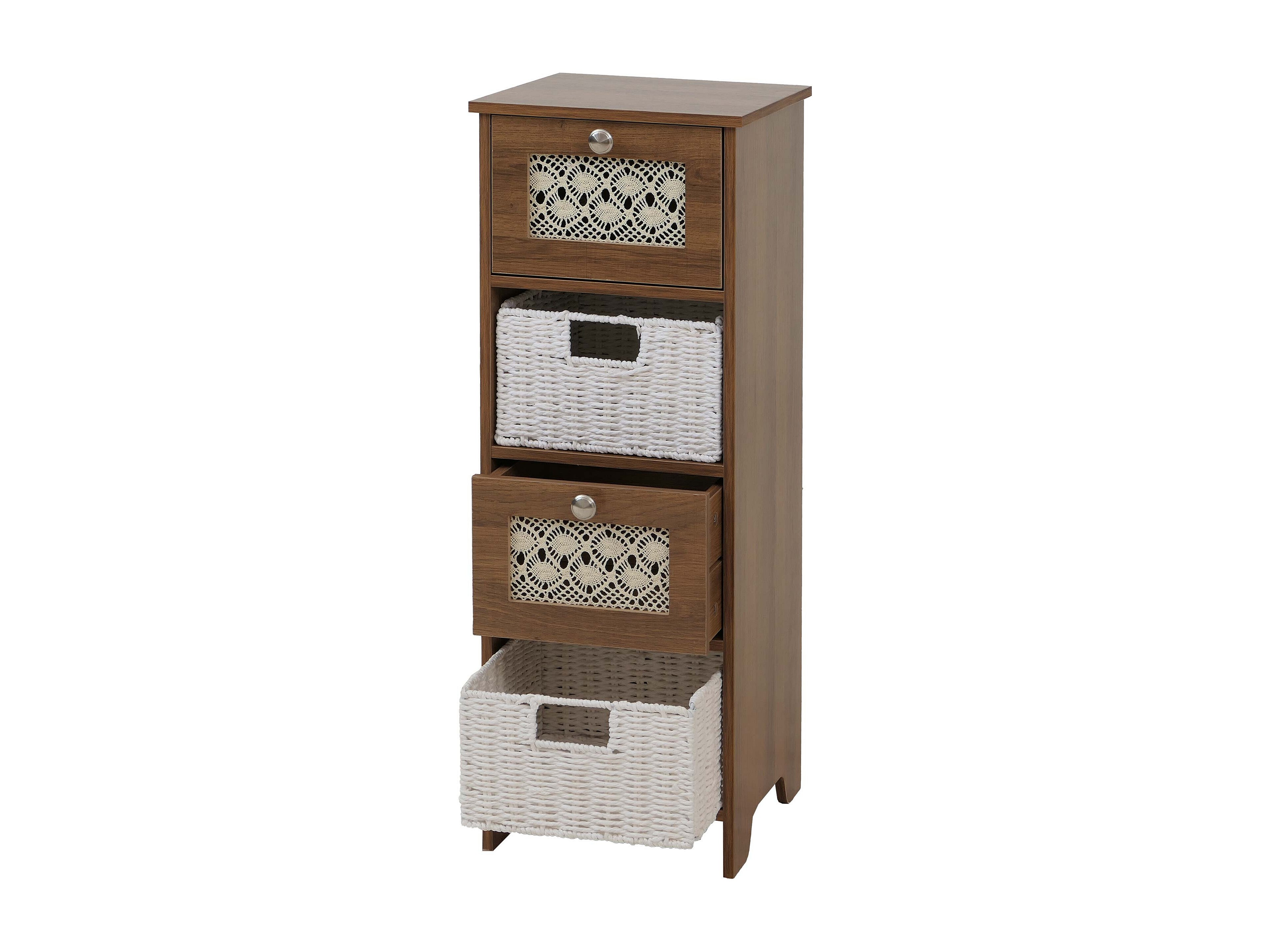 Comò MCW-O75, cassettiera, 4 cassetti a cestello decorativi legno ...