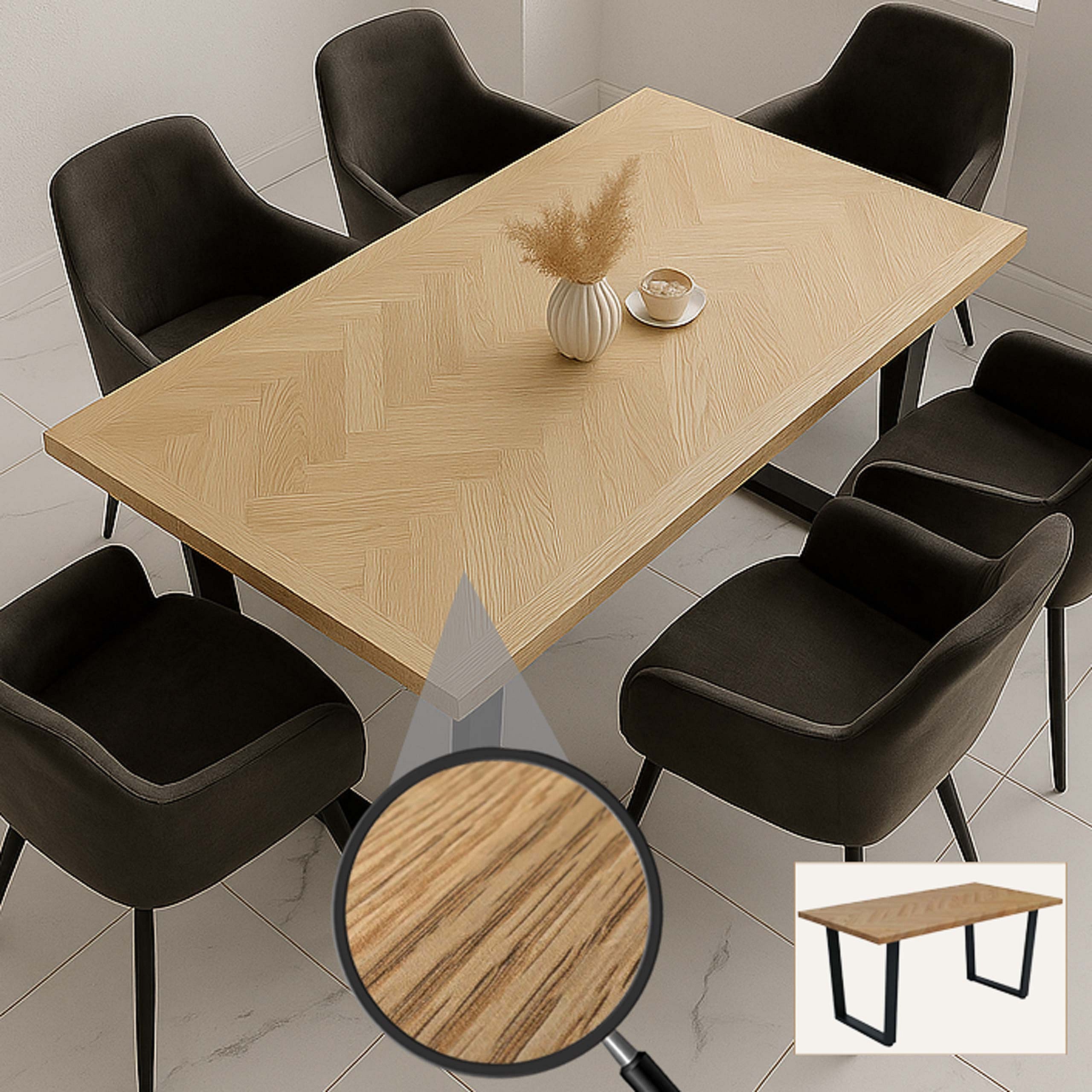 Eettafel MCW-O61, licht eikenlook