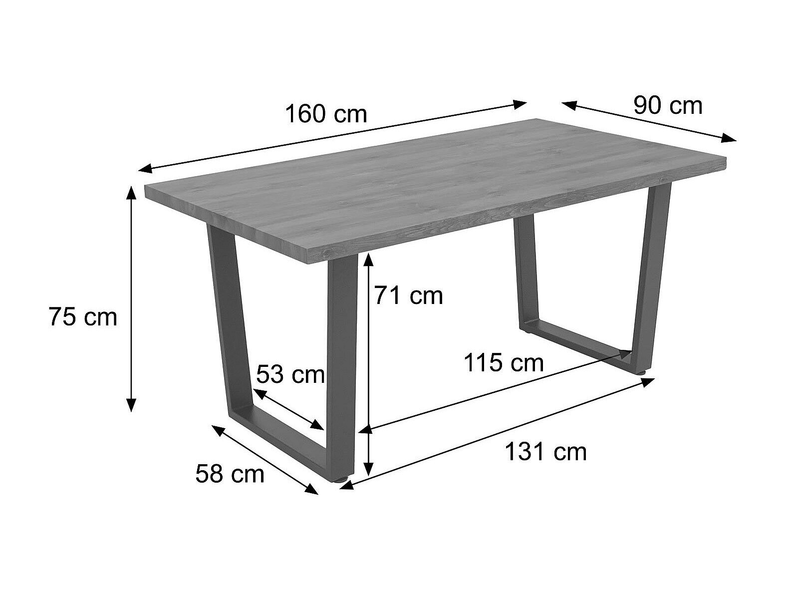 Eettafel MCW-O61, licht eikenlook