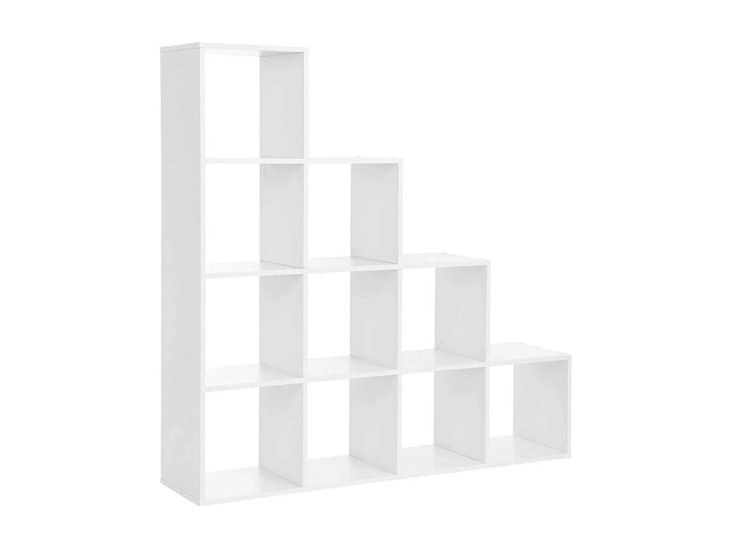 Valora White Stepped Bookshelf Modern Storage Display Unit