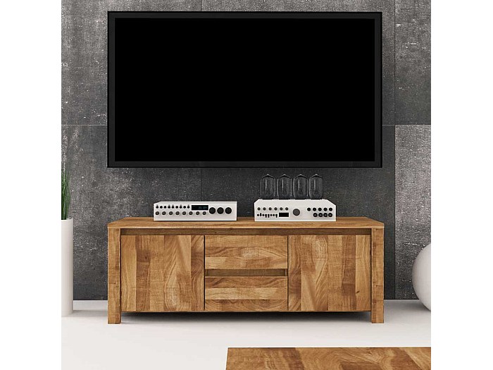 Lowboard aus Wildeiche Massivholz 115 cm