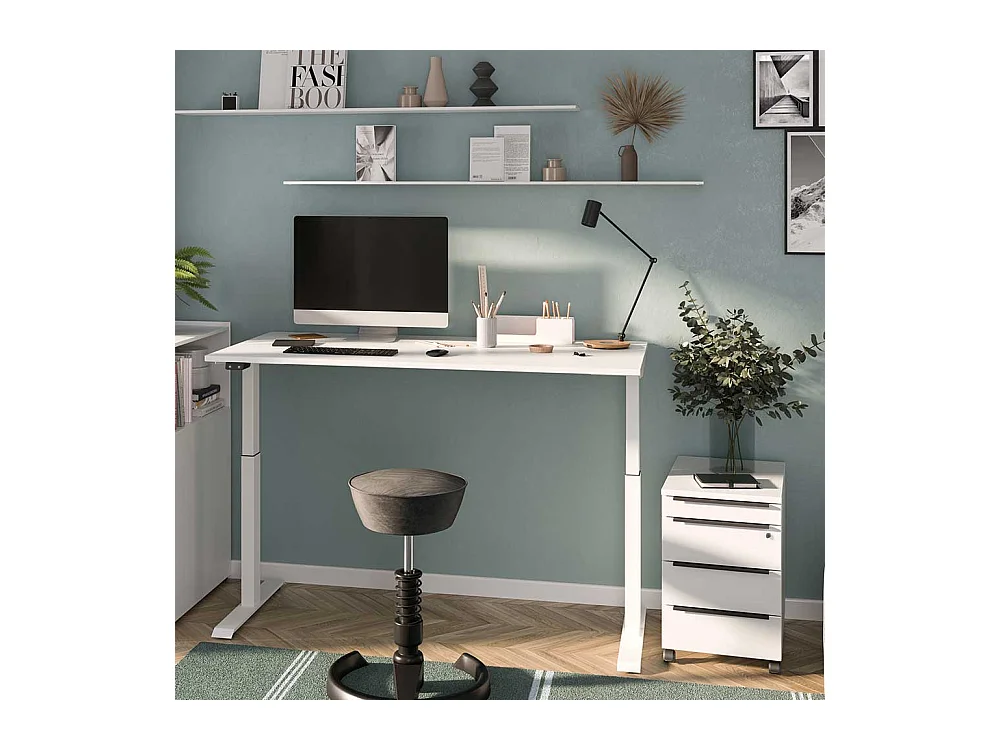 B rotisch h henverstellbarer Schreibtisch in modernem Design - Wei