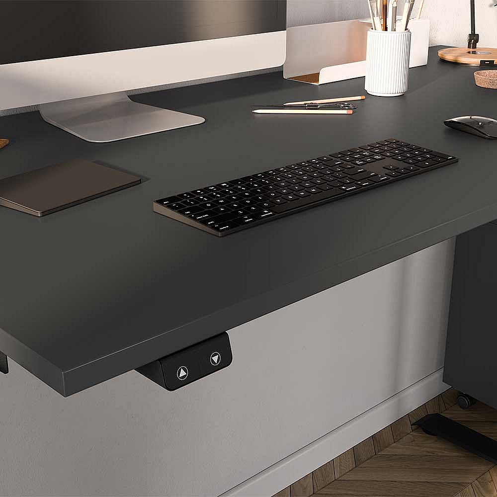 Schreibtisch B rotisch in modernem Design h henverstellbar (zweiteilig)