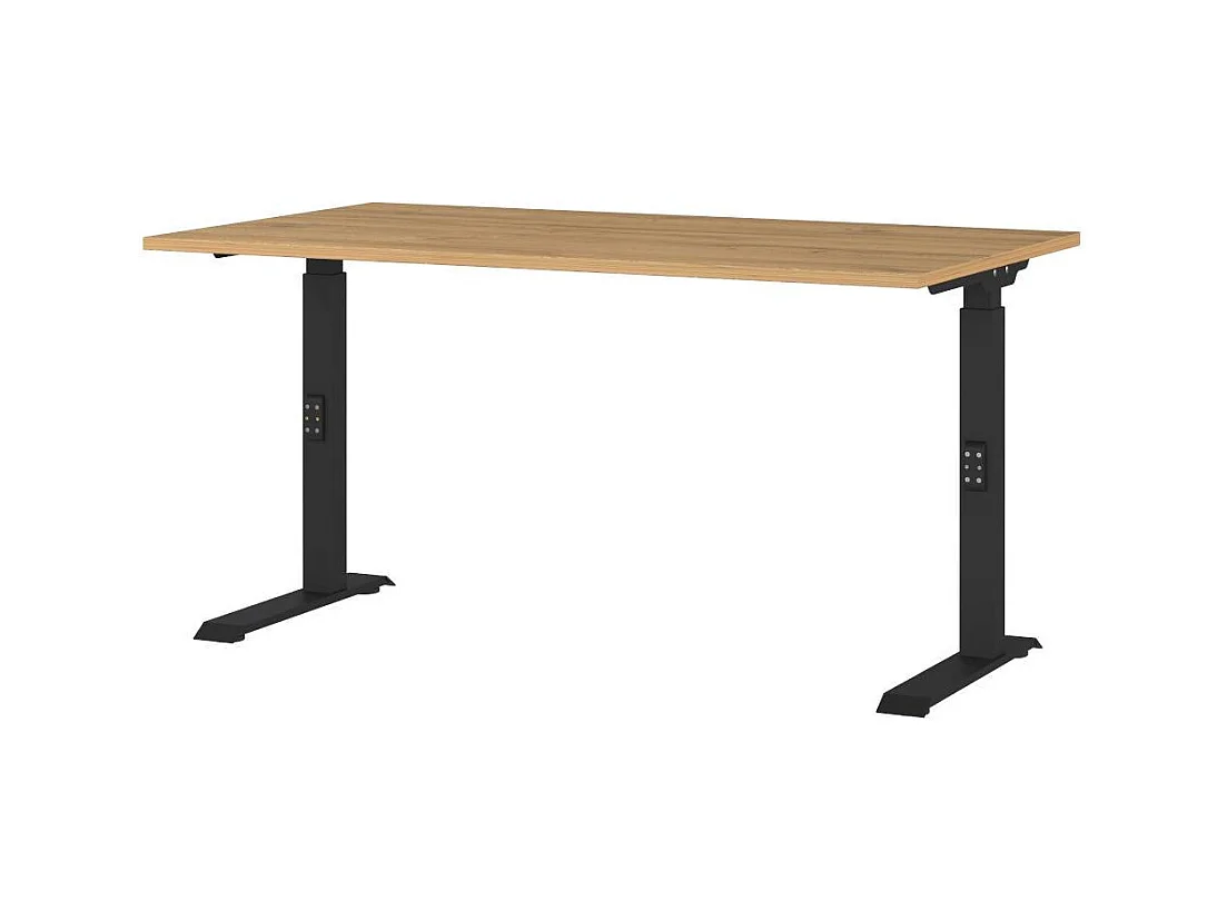 Schreibtisch B rotisch h henverstellbar in Wildeichefarben