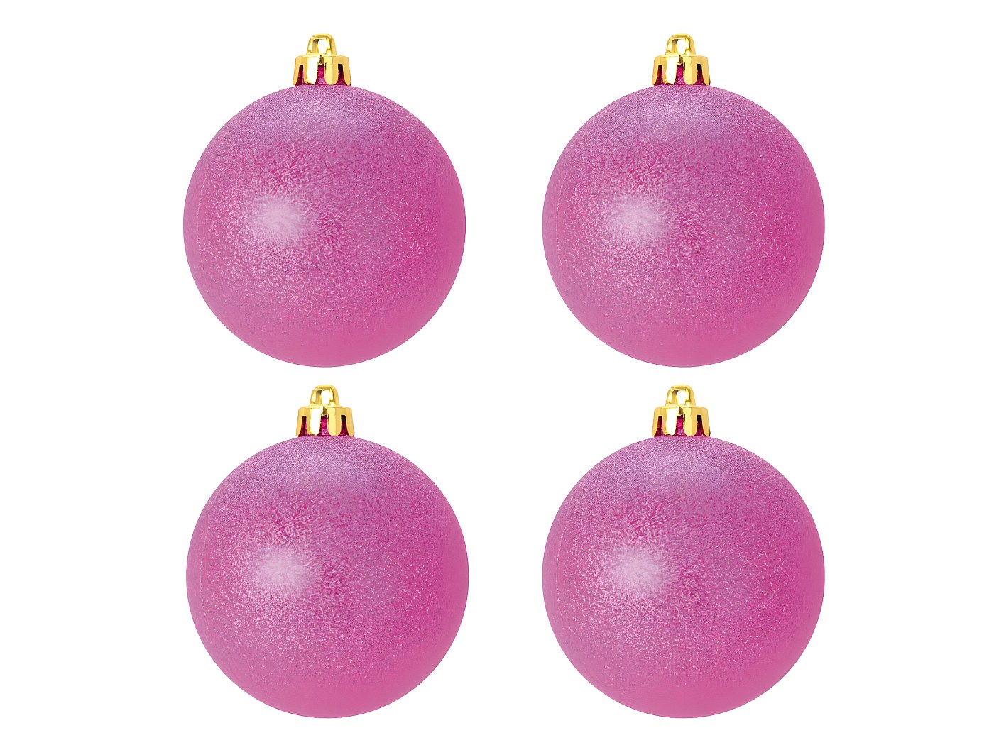 Set de 4 boules roses 8 cm