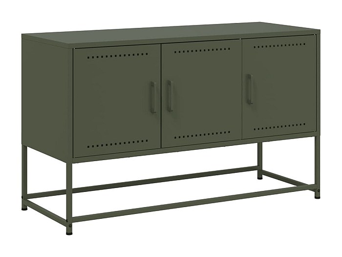 Vornar Meuble TV vert olive 100,5x39x60,5 cm acier