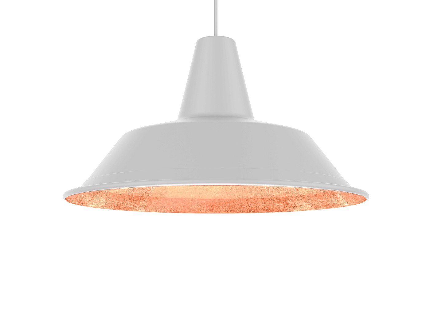 DUNA Suspension, 1XE27, max 42W, métal, blanc mat/feuille cuivre, D.35cm