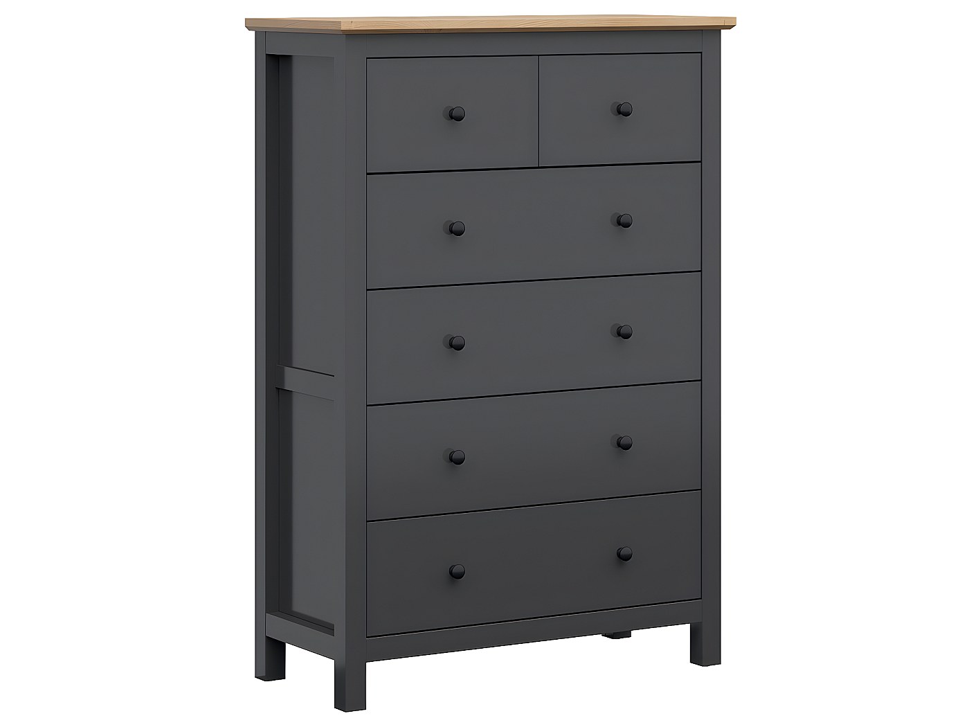 Commode 6 tiroirs Duck Gris anthracite et Bois