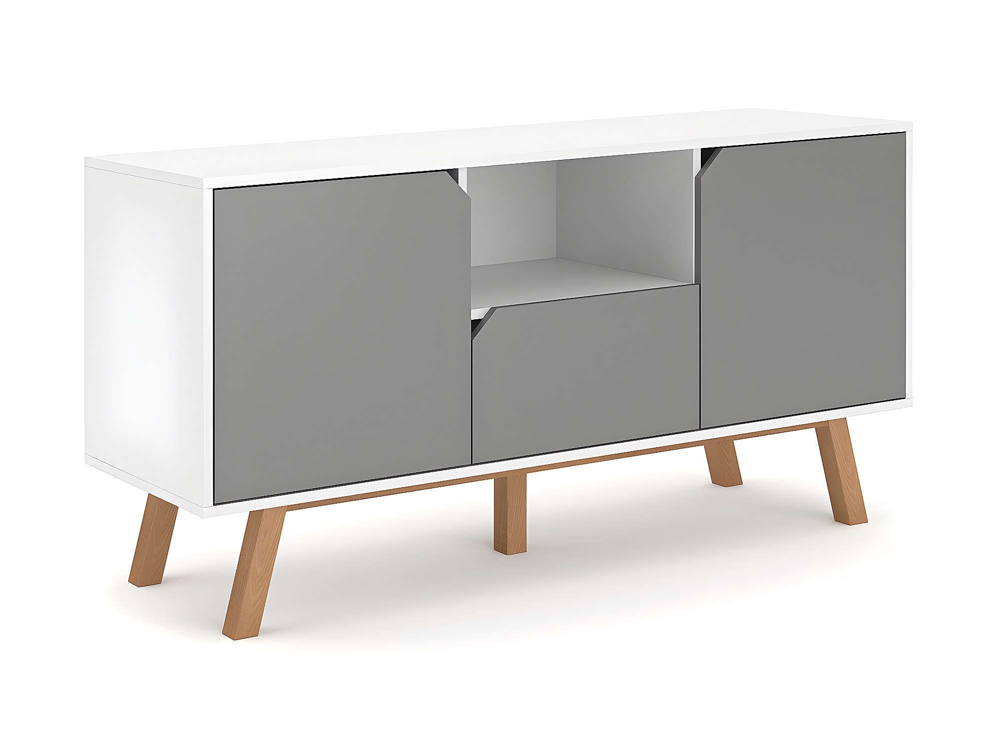 Ensemble salon 5 pièces Kori Blanc et Gris