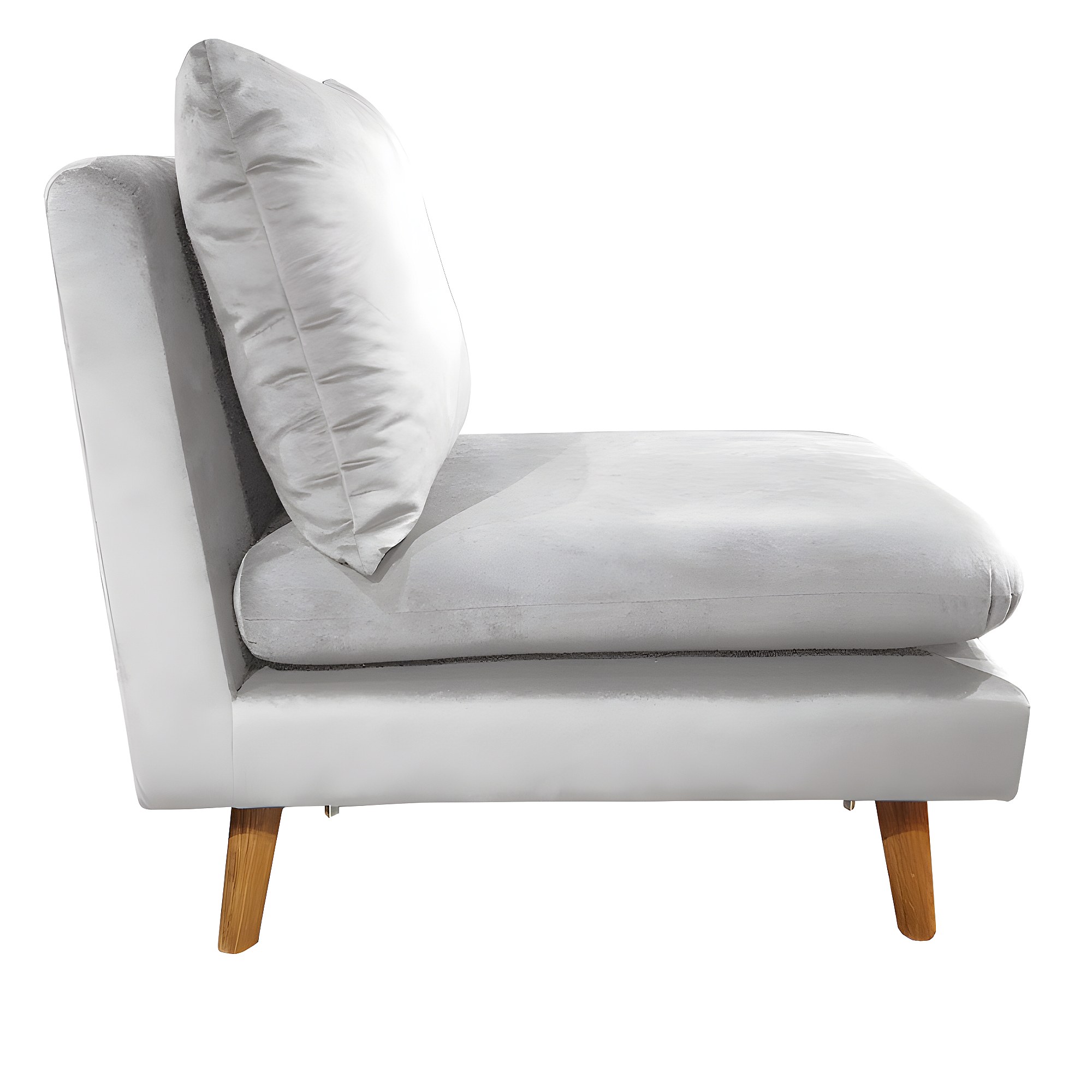 Chauffeuse pour canapé modulable en velours gris clair - LASSIE