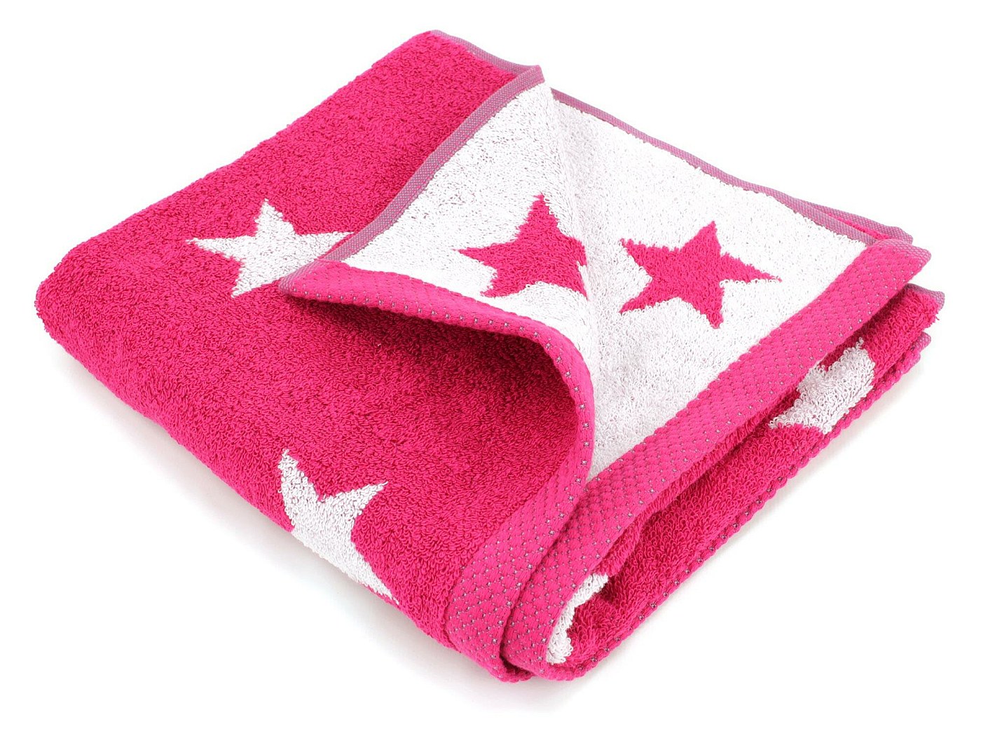 Serviette de toilette 50x100 cm coton 480 g/m2 STARS Rose