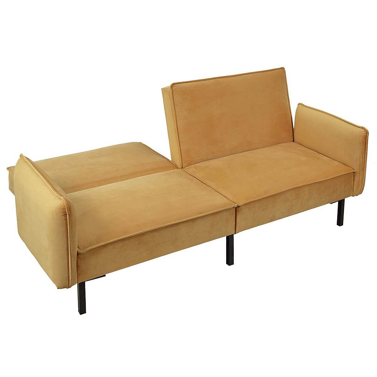 VIKTOR - Canapé Convertible 2 Places Velours Ocre