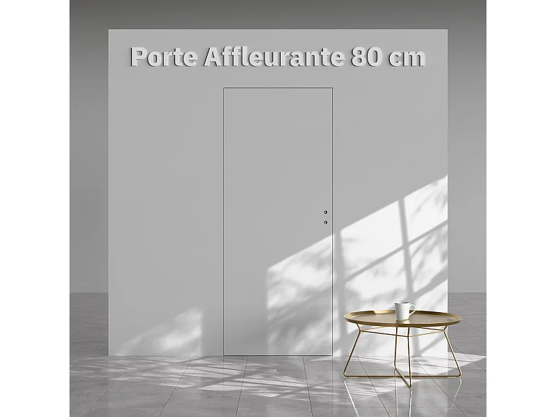 Bloc-Porte Invisible Affleurante - Prépeinte Plane 80 cm