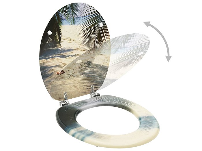 Lot de deux sièges abattants WC avec couvercles MDF design de plage 02 ...