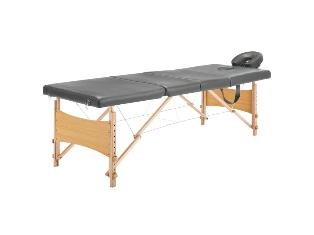Table De Massage Avec 4 Zones Cadre En Bois Banc De Massage Appuie Tête