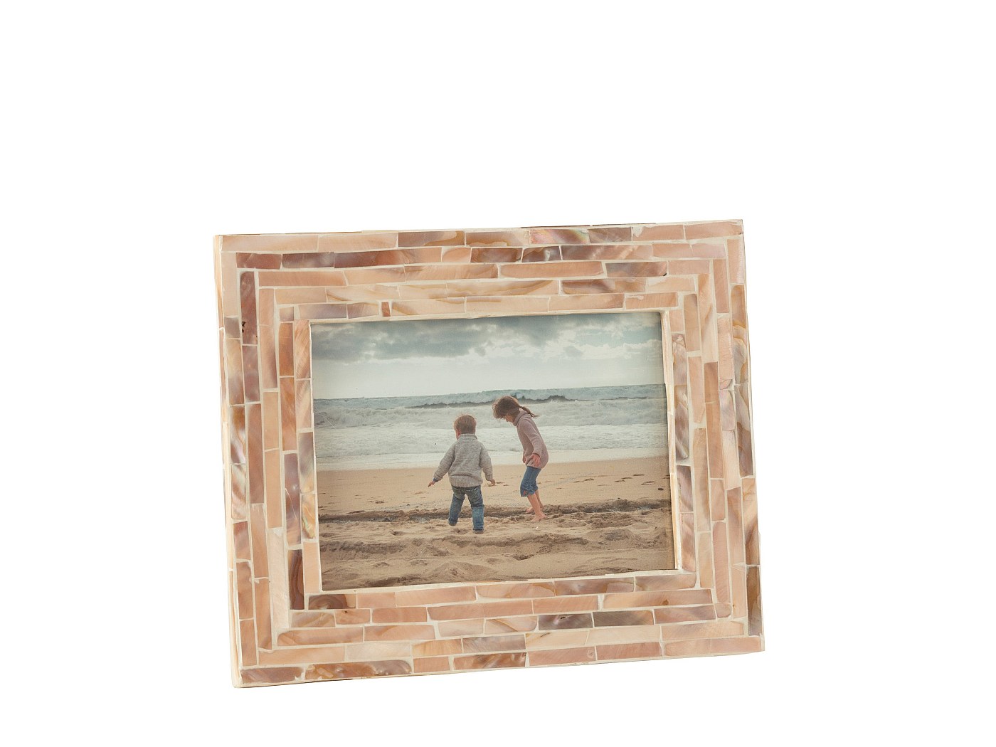 Cadre photo nuye mosaique/MDF beige 12x17cm
