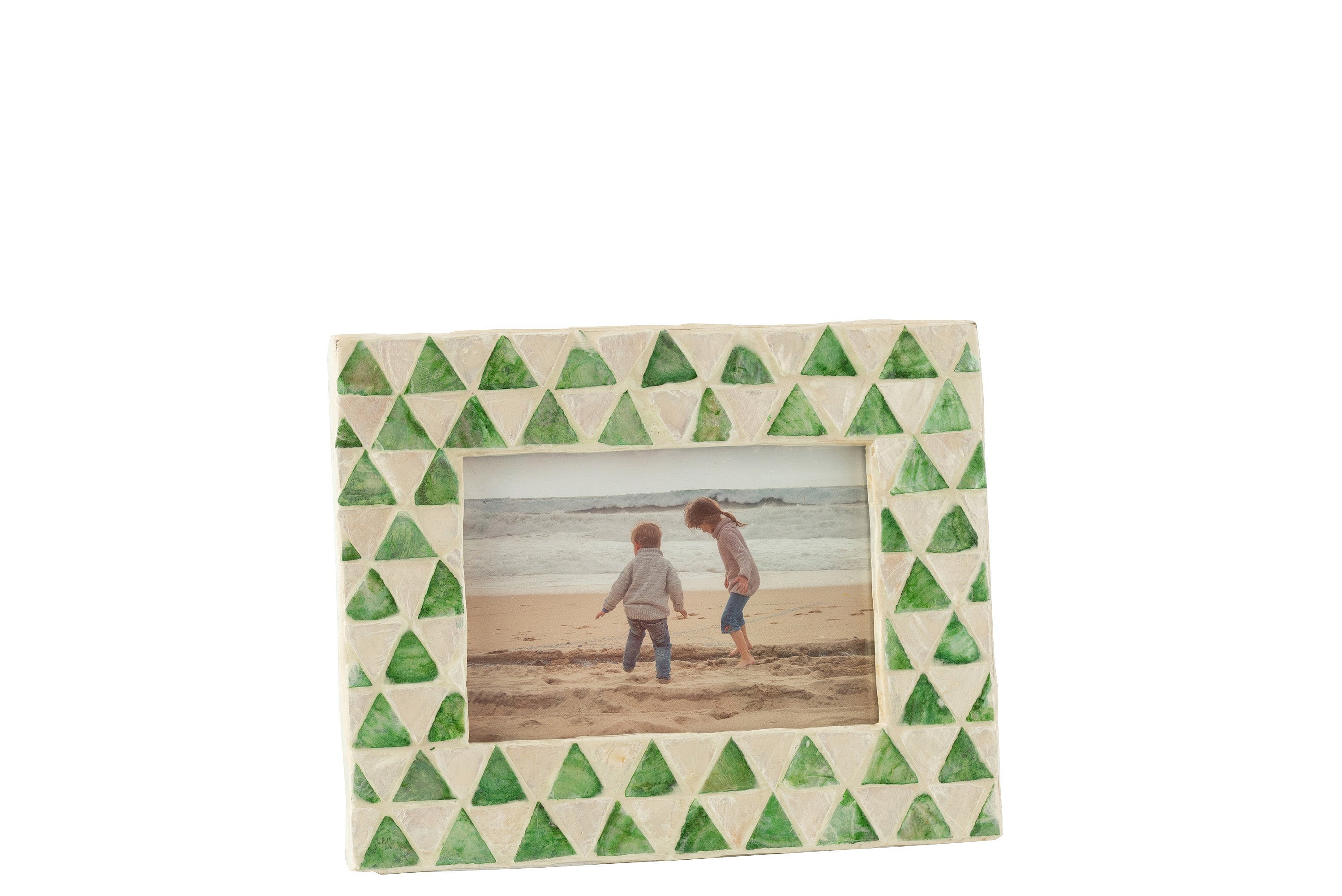 Cadre photo nuye mosaique/MDF vert 10x15cm