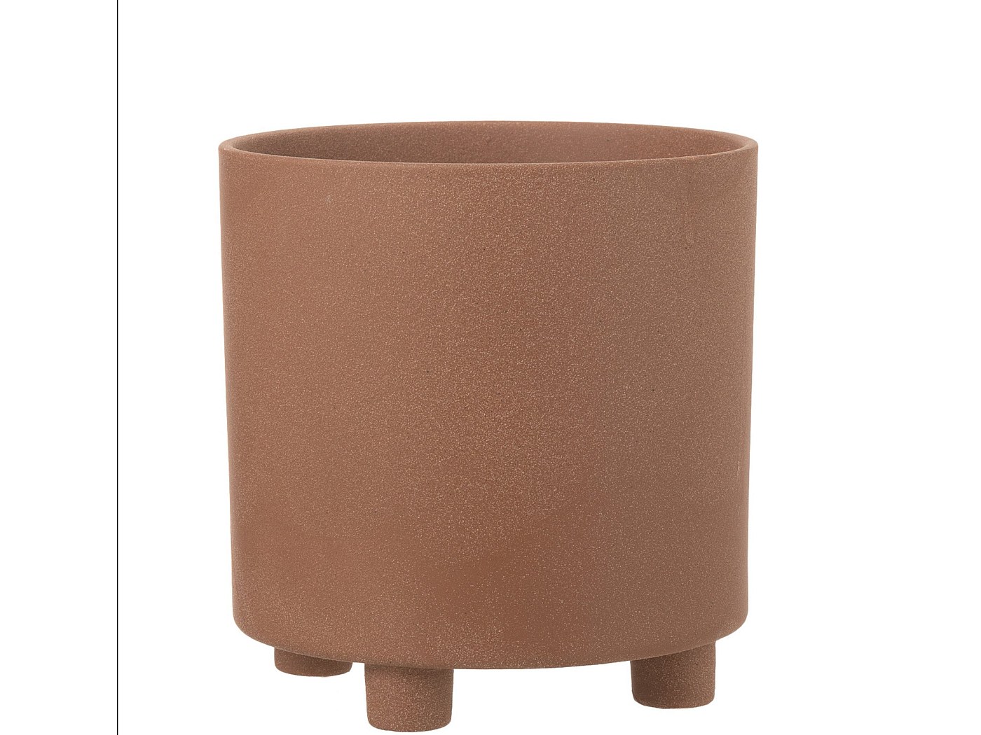 Cache-pot thibault céramique marron h. 27 cm