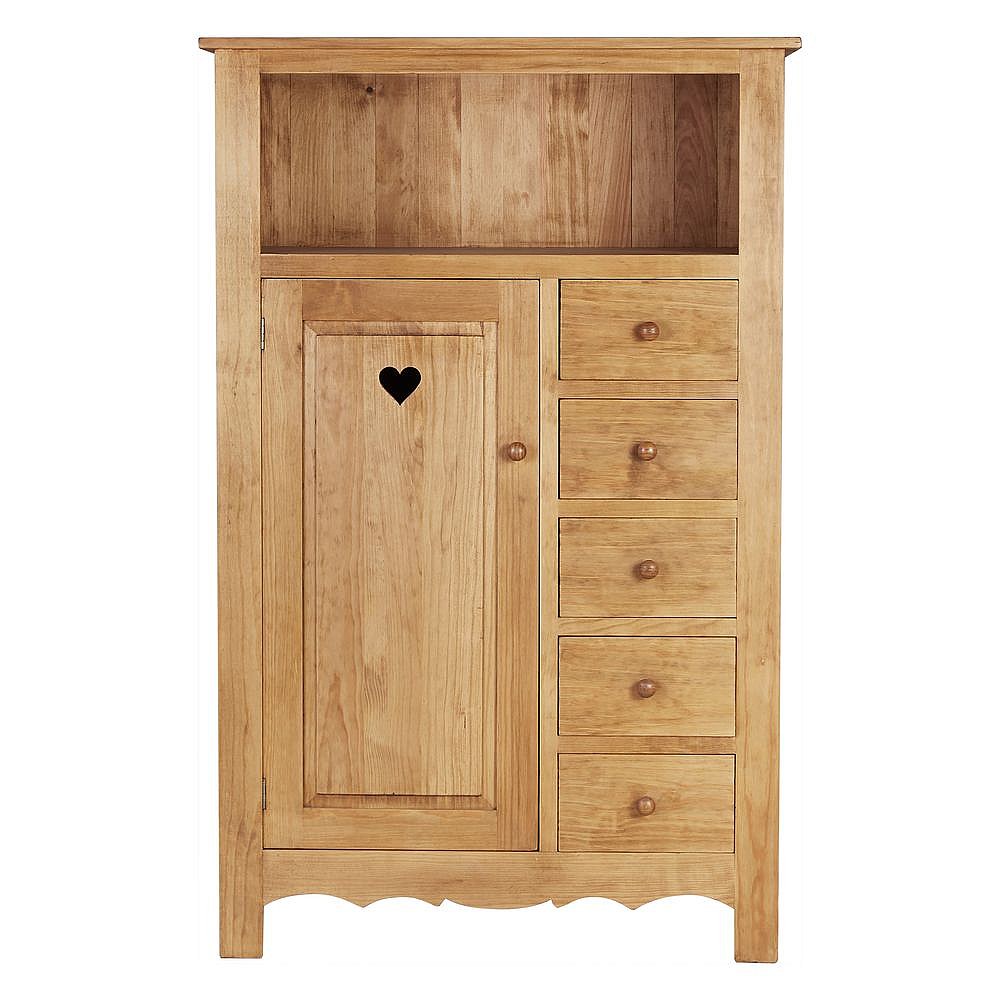 Farinier en pin 5 tiroirs + 1 porte et 1 niche Région