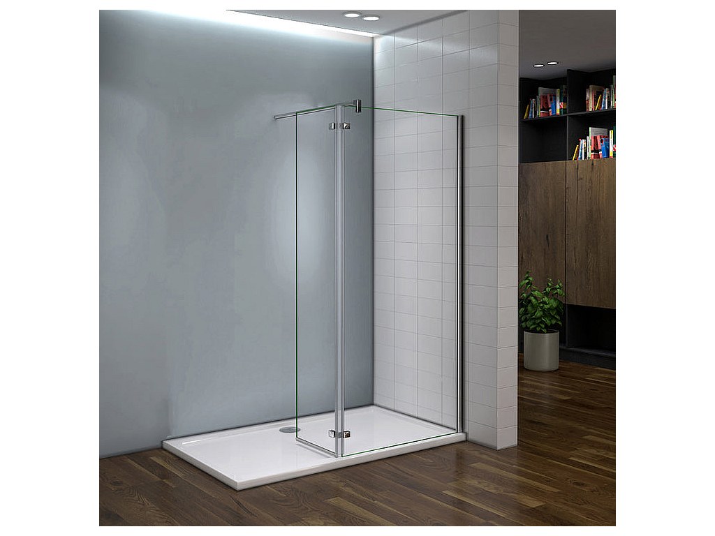 Paroi de douche avec retour pivotant 120+40x200cm, charnières, paroi de ...