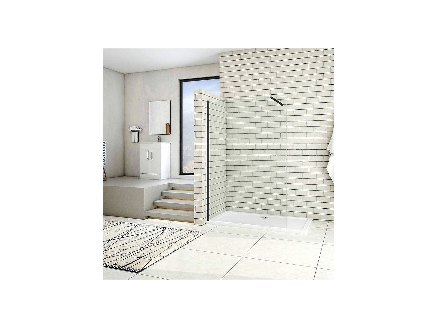 Italiaanse douchewand 140x200cm, 8mm veiligheidsglas, met 90cm ...