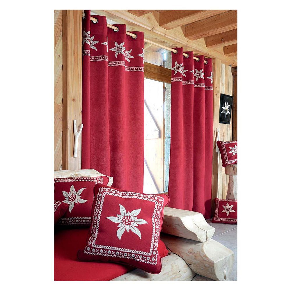 Rideau à oeillets 135 x 260 cm Vallorcine rouge