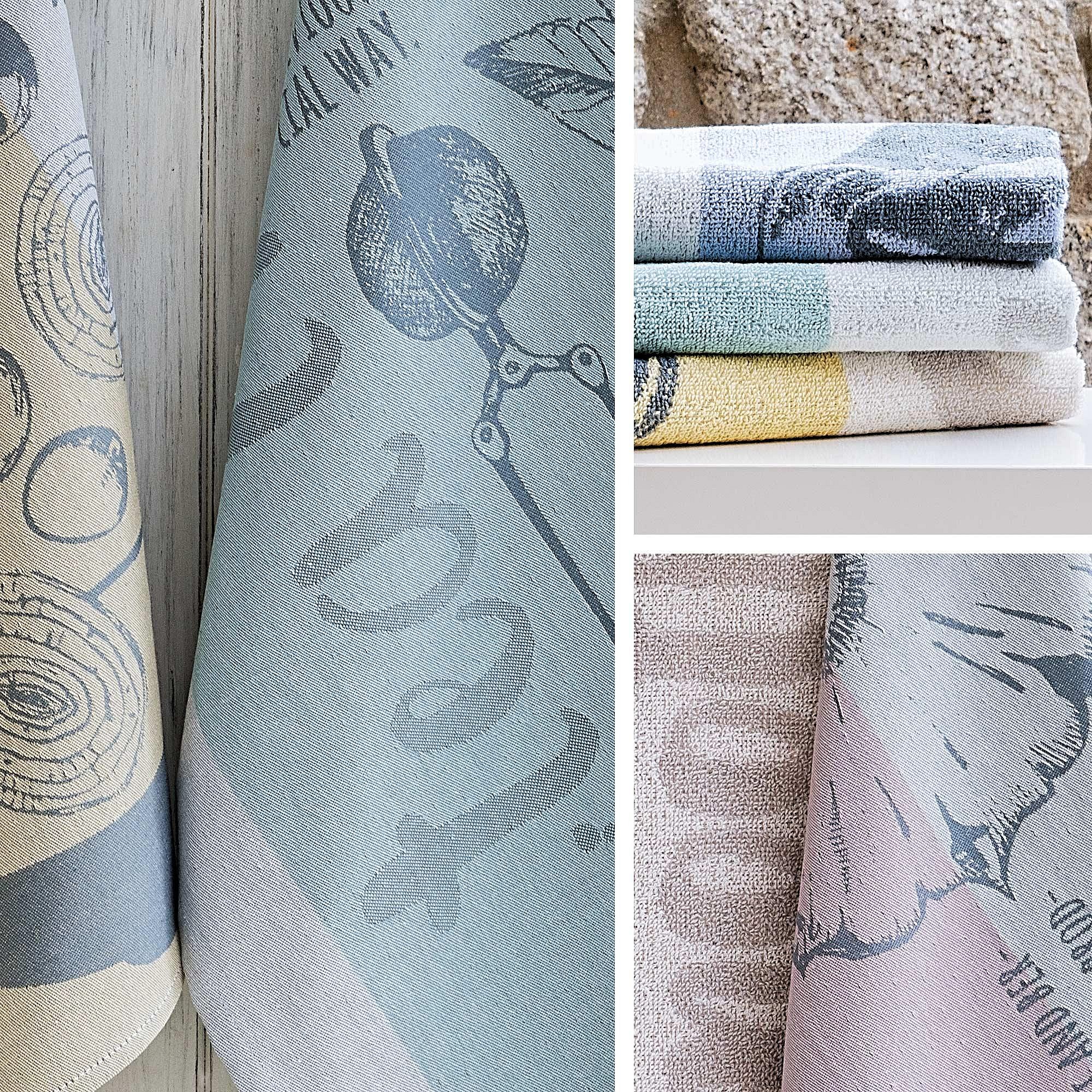 Lot de 2 torchons de cuisine toile 50x70 cm SMOOTH jaune