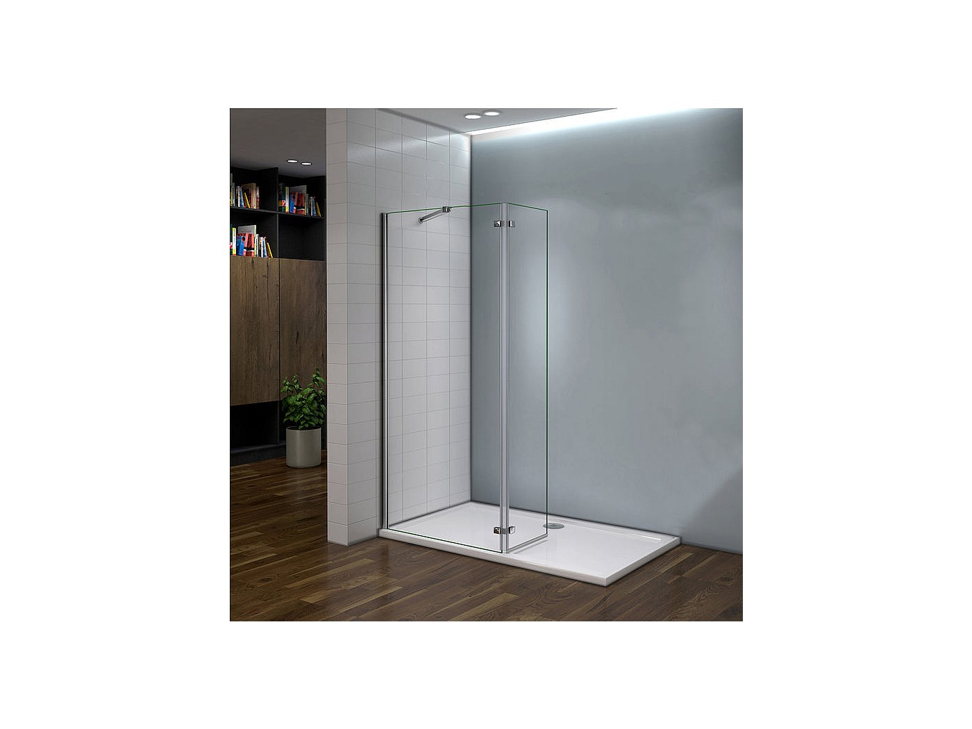 Paroi de douche avec retour pivotant 100+40x200cm, charnières, paroi de ...